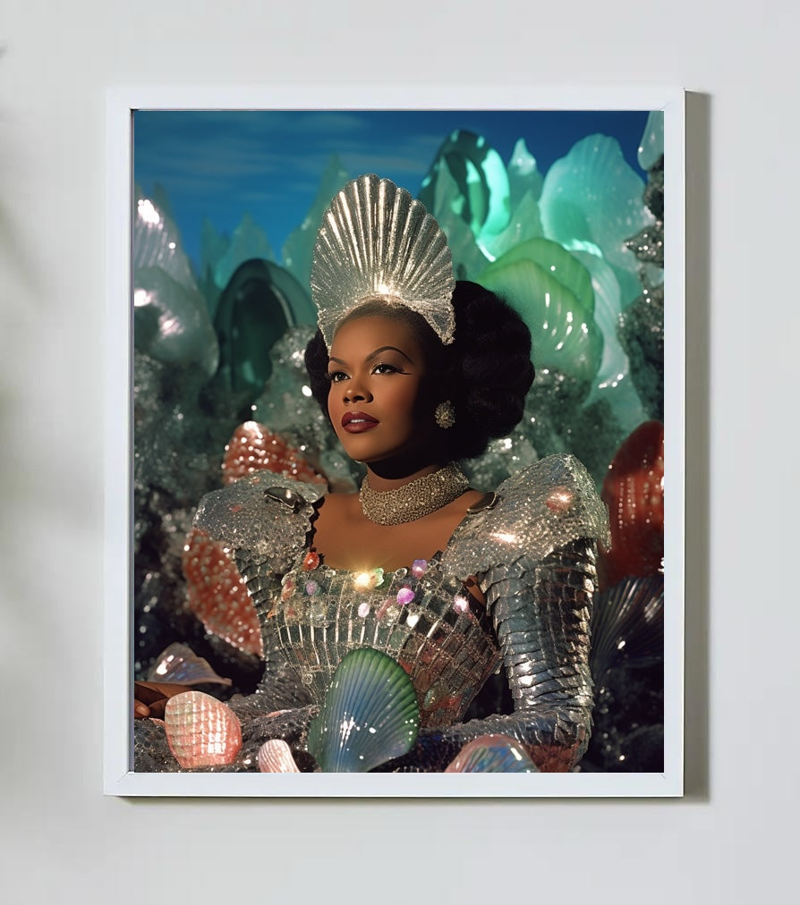 Mermaid Queen: One | Black Fantasy Artwork – Cosmic Coco